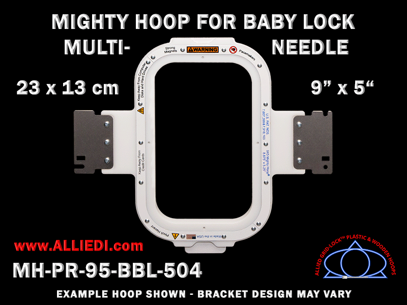 Baby Lock Multi-Needle Hoop - Magnetic Mighty Hoop - 9 x 5 inch (23 x ...