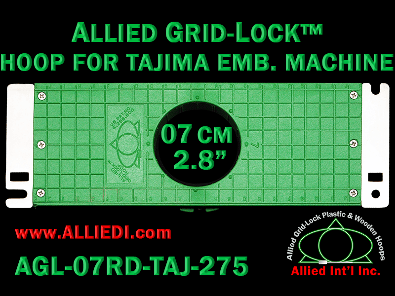 Tajima Hoop - 7 cm (2.8 inch) - Allied Grid-Lock Hoop - For 275 mm Sew ...